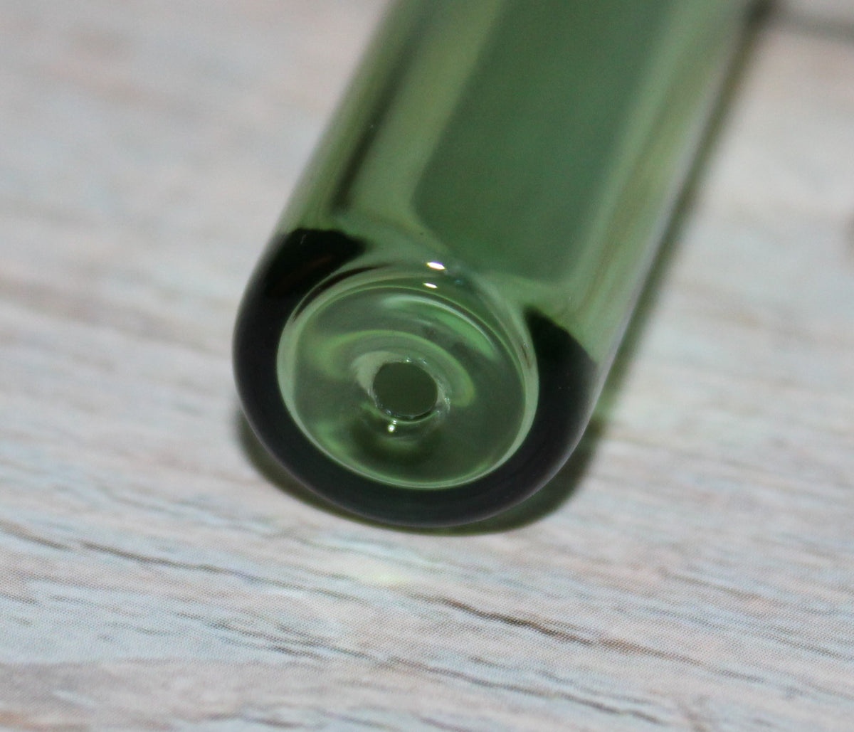 5" GREAT GREEN GLASS STICK Tobacco Smoking Glass Pipe Bowl THICK Glass ...
